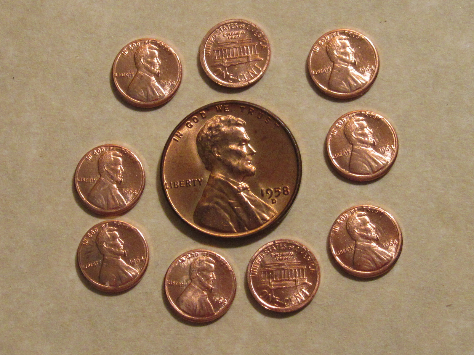 U.S. Coin MINI CENT 10 Piece grp Magic miniature 10 coins Lincoln cent ...