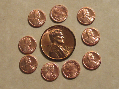 U.S. Coin MINI CENT 10 Piece grp Magic miniature 10 coins Lincoln cent ...