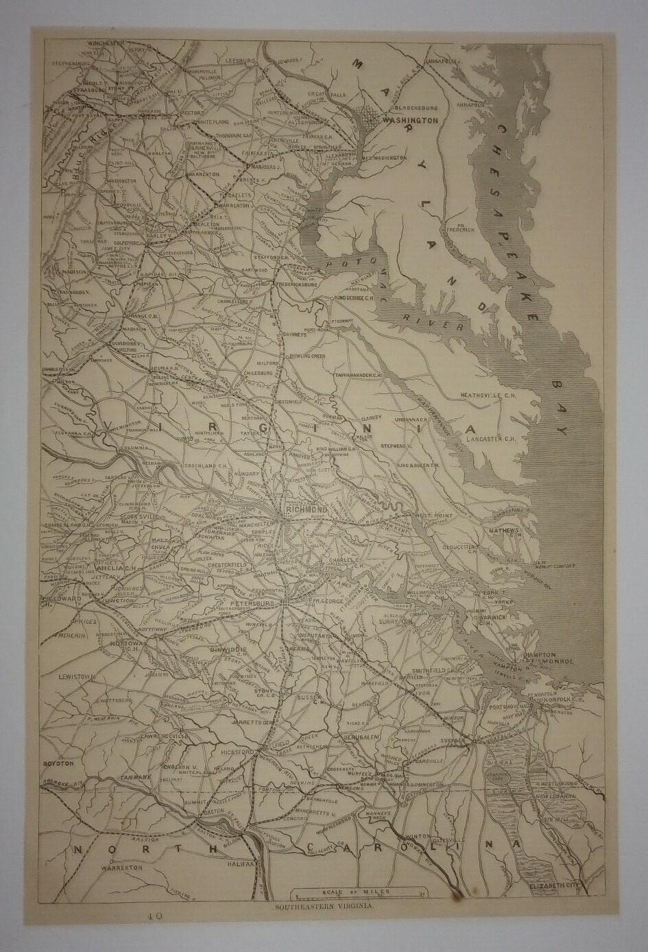 1866 Map of Southeastern Virginia | eBay