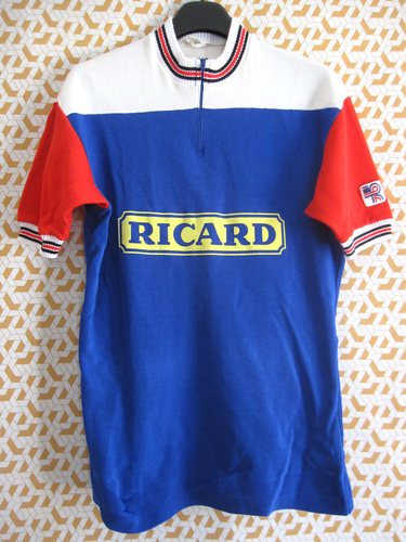 Maillot Cycliste Ricard 70'S Acrylique Jersey Kopa Heurtefeu Homme - M ...