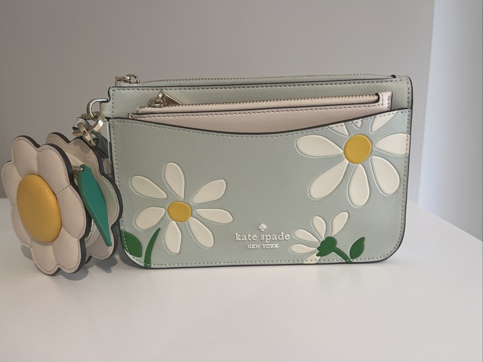 New Kate Spade Day Tripper Flower Daisy Wristlet Purse Coin Bag Handbag ...