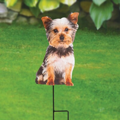 Photo Realistic Mans Best Friend Yorkie Puppy Dog Metal Yard Garden ...