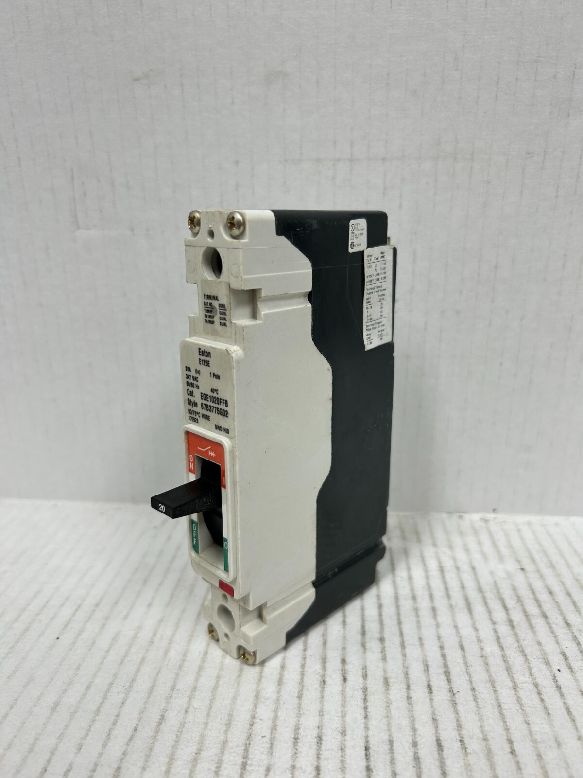 NEW TAKEOUT EATON EGE1020FFB 1P-20A-347VAC *SHIPS SAME DAY UPS* | eBay