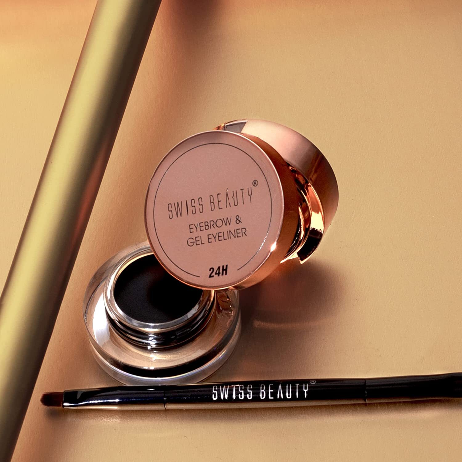 Swiss Beauty Waterproof Eyebrow & Gel Eyeliner 2 In 1 with Brush Shade ...