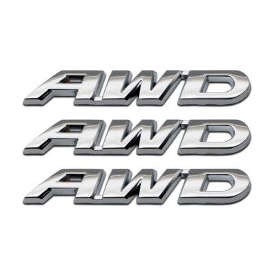 3Pcs Chrome Metal Small AWD Logo Off Road Emblem All Wheel Drive Badge ...