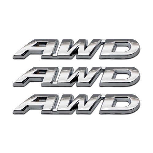 3Pcs Chrome Metal Small AWD Logo Off Road Emblem All Wheel Drive Badge ...