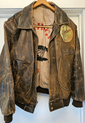 Flying Tigers WWII Distressed Replica Leather Jacket Size XL | eBay