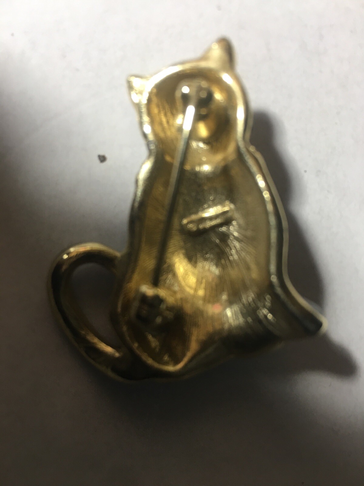 Beautiful Vintage Monet Enamel Black Cat Pin Brooch G… - Gem