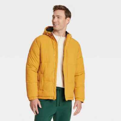 Men's Midweight Puffer Jacket - Goodfellow & Co Gold M | eBay
