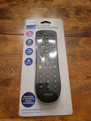New Philips SRP9232D/27 Universal 3 Device Remote Control for TV, DVD ...