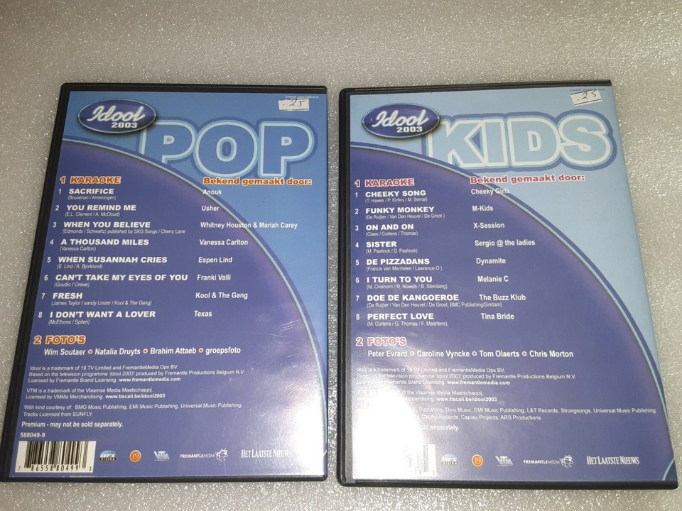 Karaoke DVD 2 - Idol 2003 Pop & Kids 2003 (DVD) - Same day free ship | eBay