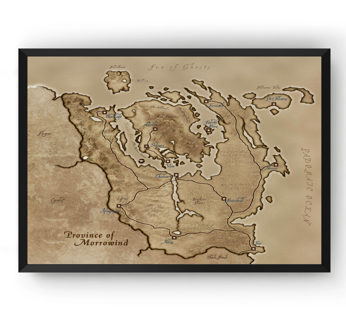 Elder Scrolls Morrowind Map Map, Morrowind Vvardenfell Mournhold