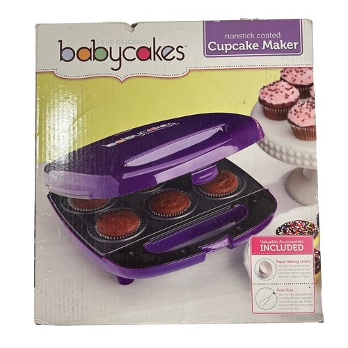New BABYCAKES Cupcake Maker Nonstick Purple, 6 Compartments Model CC-62 ...