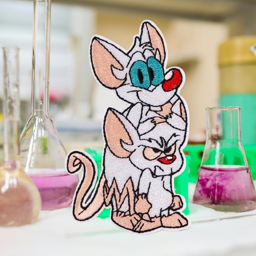 PINKY & The BRAIN - Animaniacs Cartoon Embroidered Iron On Patch NEW ...