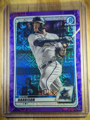 2020 Monte Harrison Bowman Chrome PURPLE Mojo Refractor /250 MLB ...