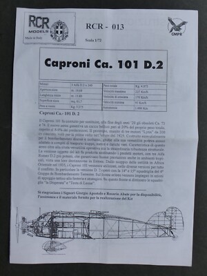 1:72 NO BOX RESIN RCR Models Caproni Ca. 101 D.2 | eBay