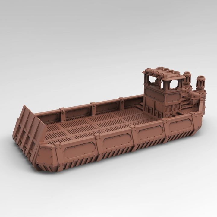 Cargo Barge Terrain 28mm 32mm Sump Boat Wargames Scenery Docks Ship ...