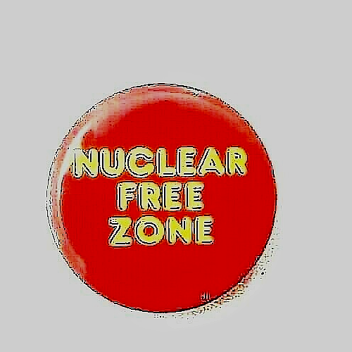 NUCLEAR FREE ZONE 1982 Anti Nuclear Protest Button - Nuclear Free Zone ...