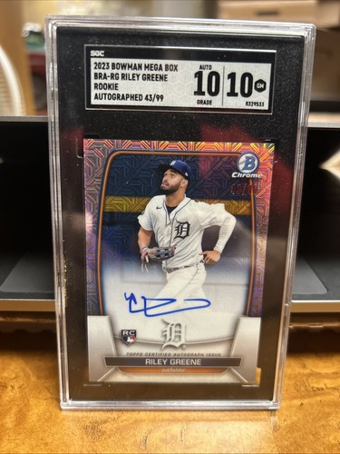 2023 Riley Greene Autographed 43/99 Rookie Bowman Mega SGC 10/10 ...