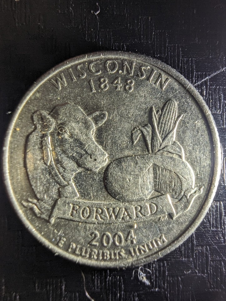 USA 2004 D High Leaf Error Wisconsin State Quarter | eBay