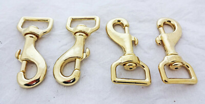 Solid Brass Snaps Swivel Horse Tack Hardware Flat End Lot of 4 Tie Down New Lead | eBay