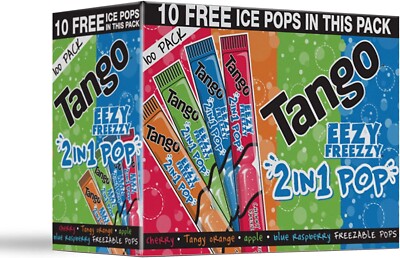 Tango Ice Lollies, 2-in-1 Fruit Flavoured Ice Poles, Freezable Pops ...