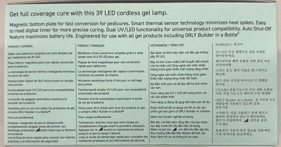 ORLY LED 900 FX Professional Cordless Rechargable Gel Lamp - Pink, Teal ...