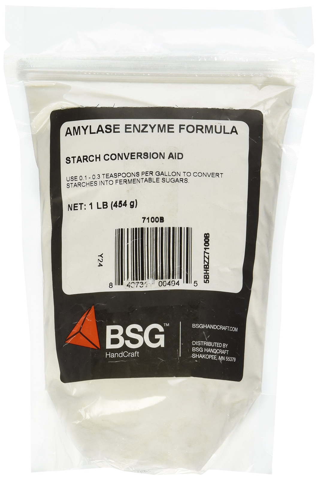 White Amylase Enzyme Nutritional Supplement 1 Pound for Brewing 5 ...