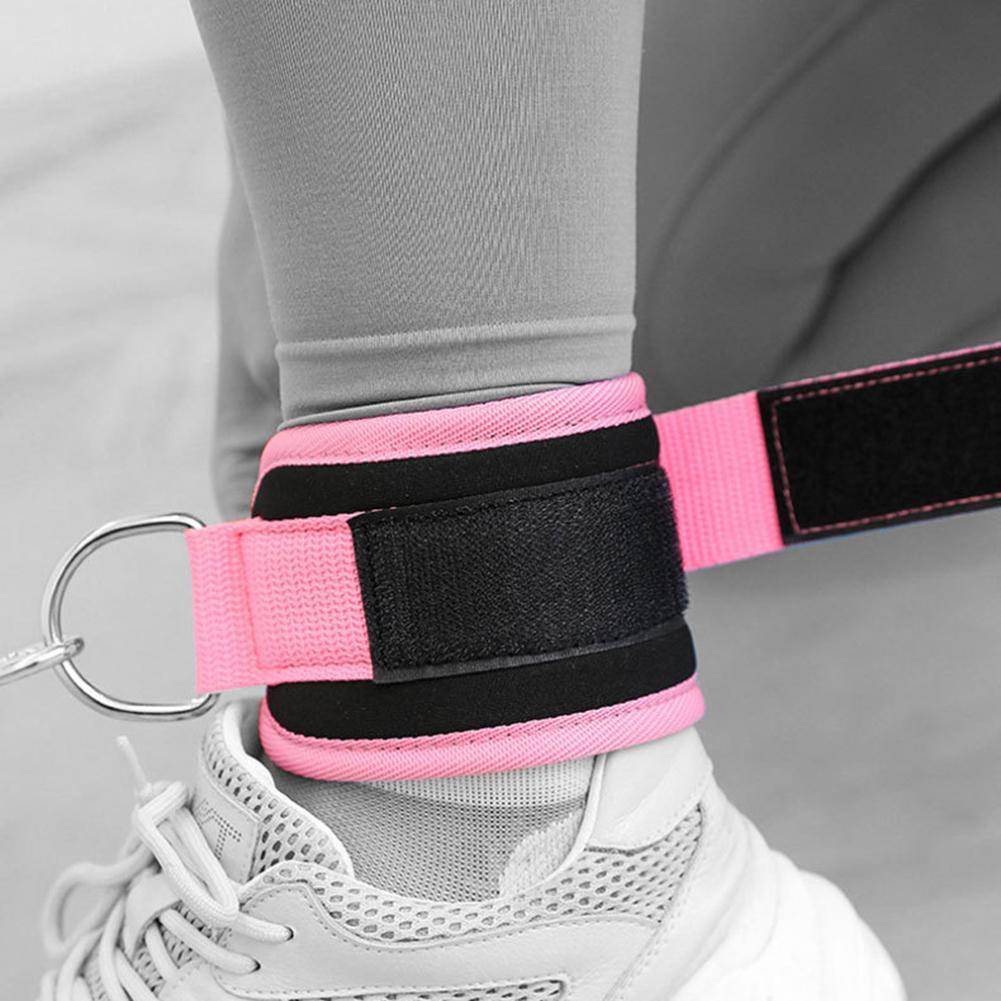 Cable Ankle Straps Leg Exercises D-Ring Foot Support Ankle Cuffs (Pink ...