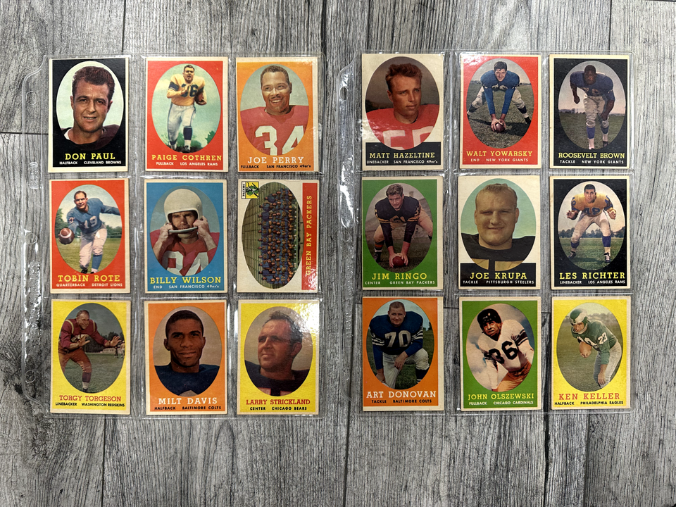 1958 Topps Football Complete Set (132 Cards) w/ Pack Wrapper Jim Brown ...