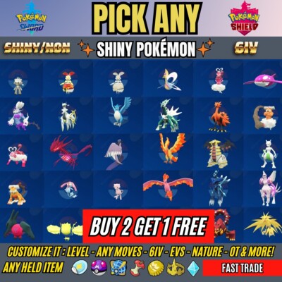 Pokemon Sword And Shield - Ultra Shiny Pokemon 6IV, Max EVs,Any Held ...
