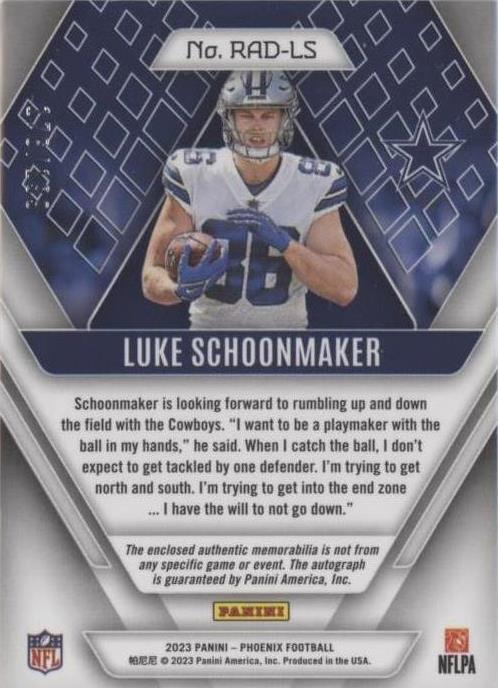 Las mejores ofertas en 2023 Panini Phoenix Luke Schoonmaker #RAD-LS | eBay