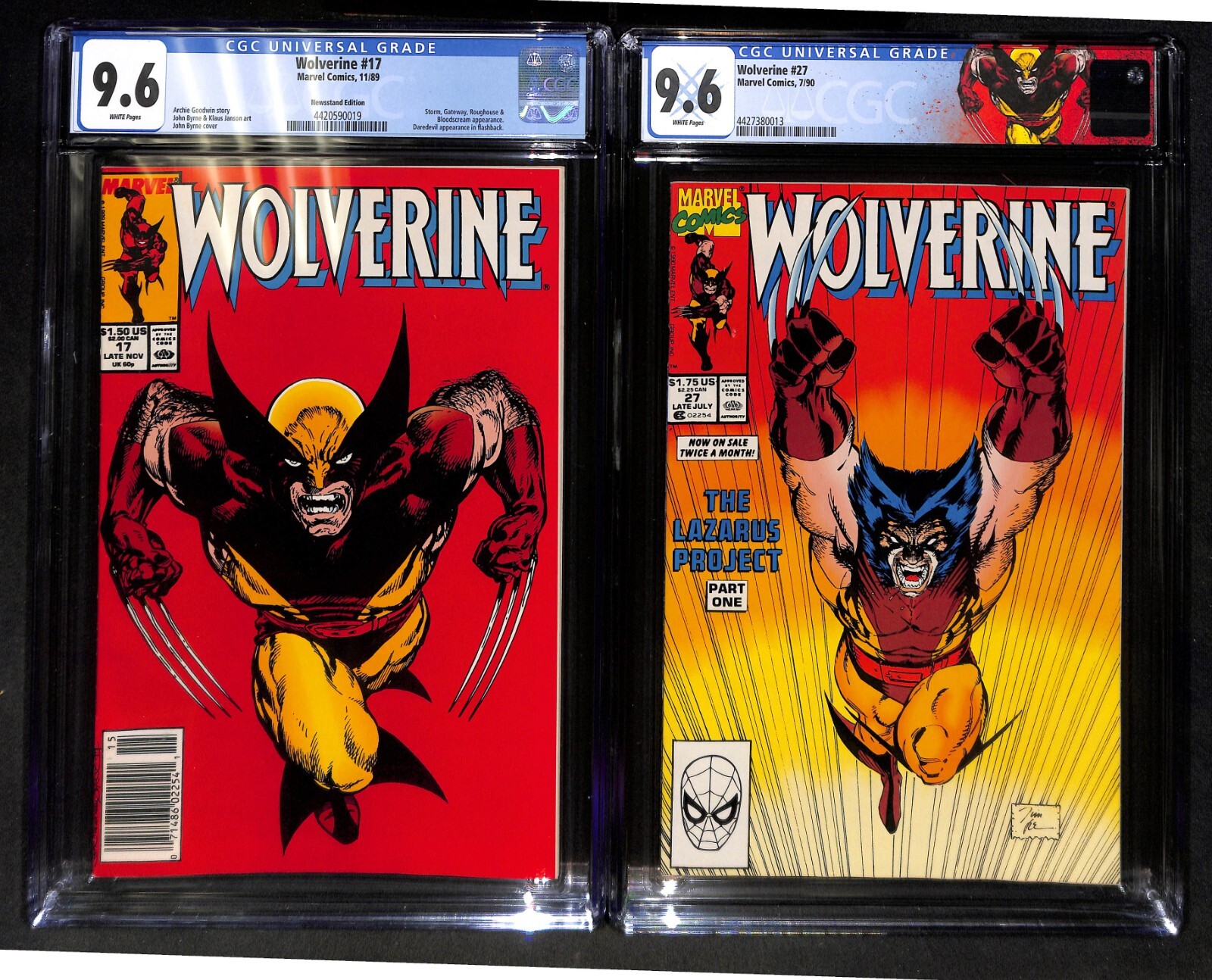 Wolverine #17 CGC 9.6 Newsstand Edition & #27 CGC 9.6 Marvel Comics 1989 (KB) 21 | eBay