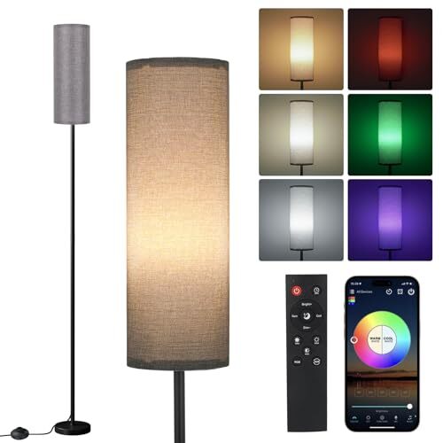 Frideko Floor Lamp for Bedroom, RGB Smart LED Bulb, 800LM, 3CCT ...