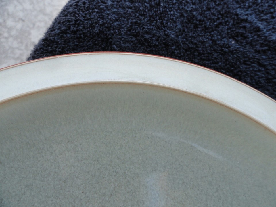 Denby Fire Sage & Cream Rim Orange Base Green Center Dinner Plate | eBay