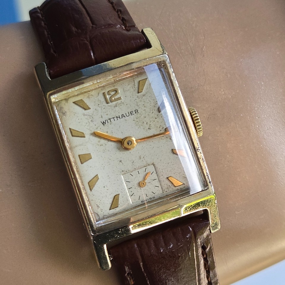 Vintage WITTNAUER men's manual wind watch Revue 84/1 17Jewels 10K GF ...