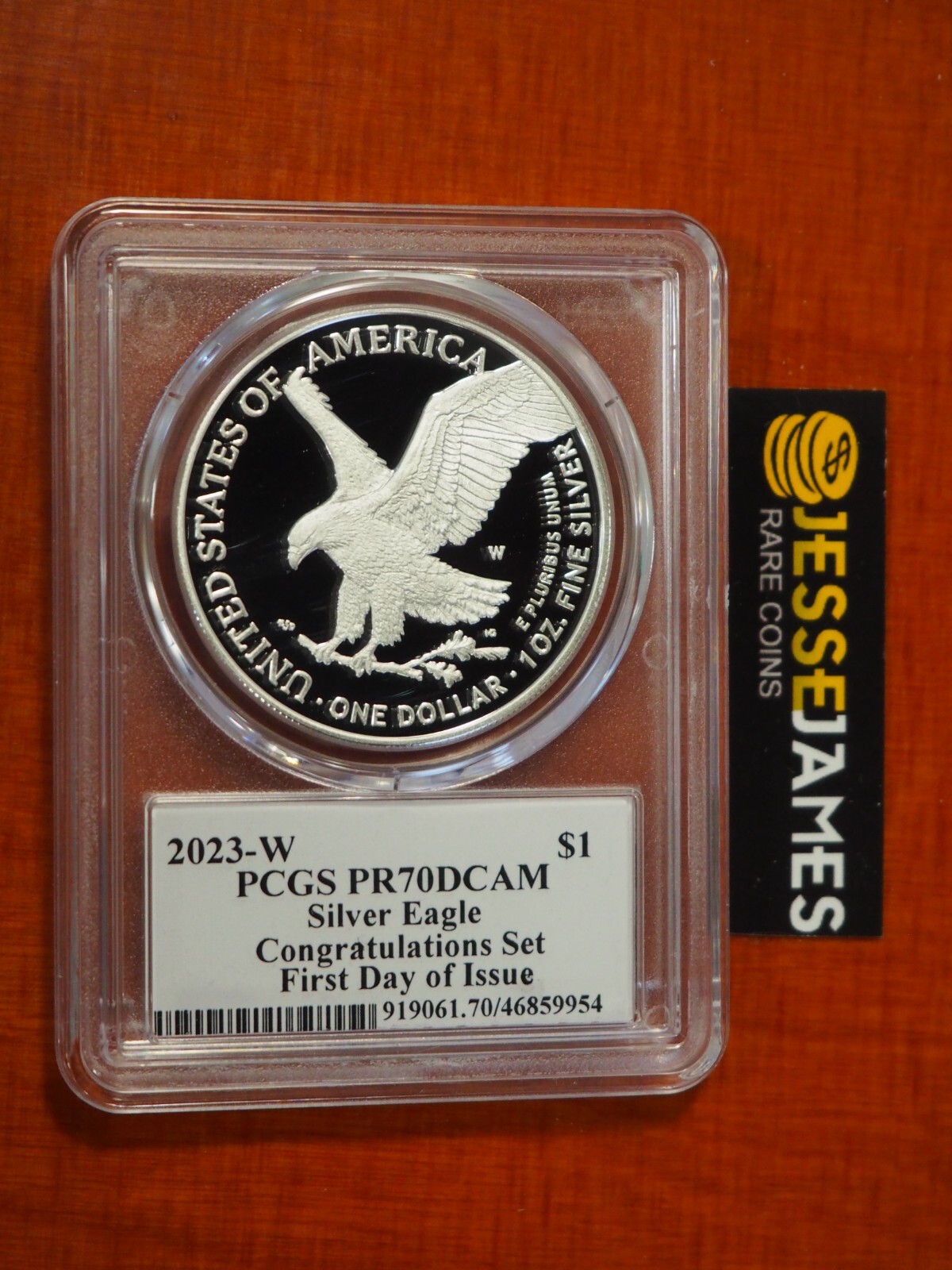 2023 W PROOF SILVER EAGLE PCGS PR70 CONGRATULATIONS SET FDI BALAN ...