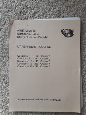 ASNT Level III Ultrasonic Basic StudyQuestion Booklet | eBay