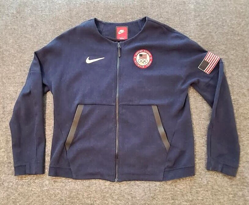 NIKE U.S. Olympic Team Tech Jacket USA Women's Size LG Large Blue ...