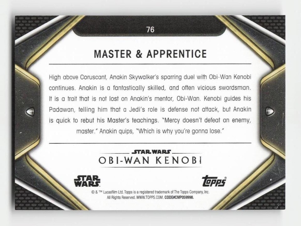 2023 Topps Star Wars: Obi-Wan Kenobi #76 Master & Apprentice | eBay