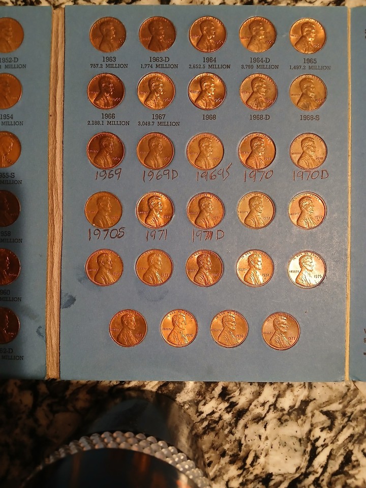 Nice Clean Whitman 9030 1941-1974 Lincoln Cent Book Complete 88 Coins ...