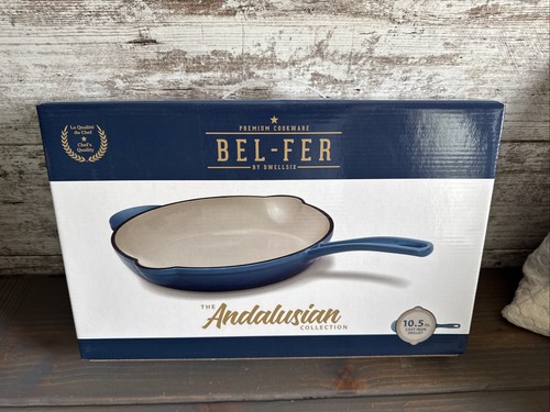 Bel-Fer Blue Andalusian Collection 10.5” Cast Iron Skillet New In Box ...
