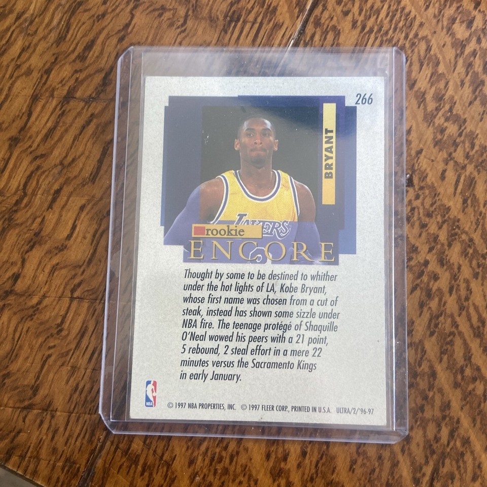 1996-97 Fleer Ultra Kobe Bryant Rookie Encore Rookie RC #266 Los ...