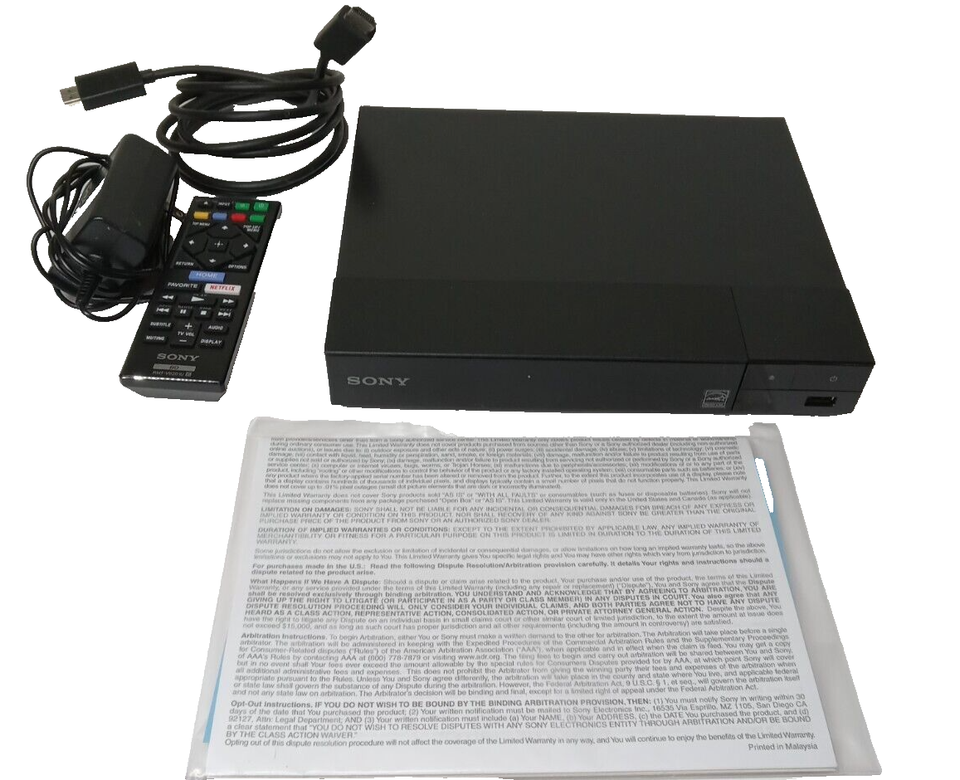 Sony Blue-Ray/DVD Player BDP-S1700 Wired Internet Connection New open ...