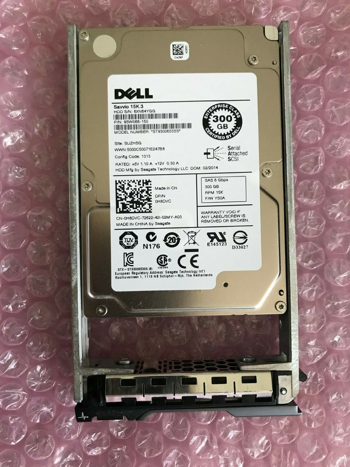Dell 0H8DVC H8DVC Seagate ST9300653SS 300GB 15K 6G 2.5" SAS R420 R620 ...
