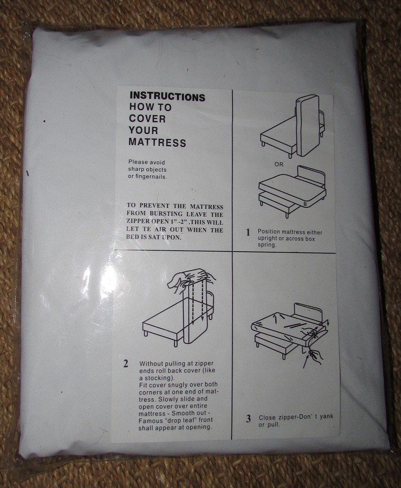 BED BUG/Allergen ~ Waterproof Zippered Vinyl Mattress Cover PROTECTOR ...