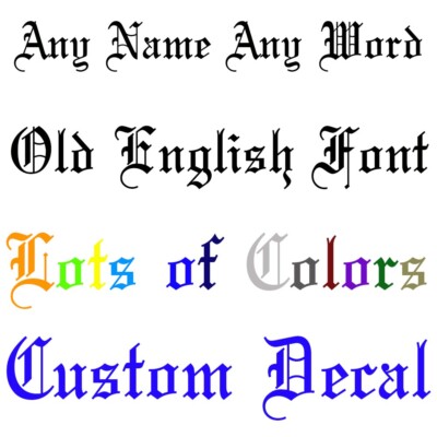 Old English Olde Name Vinyl Decal for Tumbler Cup Car Truck Custom ...