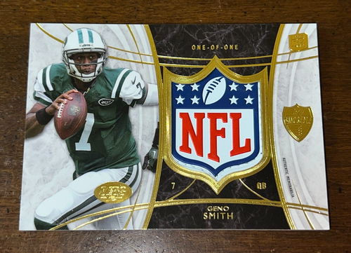 SEAHAWKS #1/1 GENO SMITH RC NFL LOGO SHIELD 2013 TOPPS SUPREME ROOKIE ...