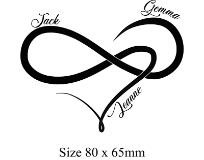Infinity Symbol With Heart And Name Personalized Heart And Infinity