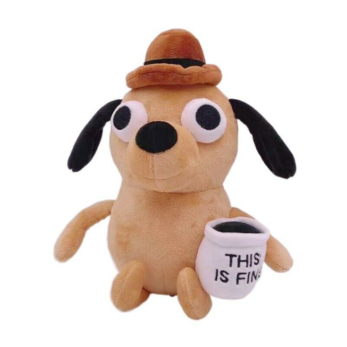 This Is Fine Dog Coffee Dog Plush Toy Decoration Gift Stuffed Doll ...